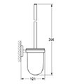 Grohe Essentials Wall Mounted chrome Toilet Brush Set - 40374001