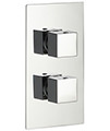 Pura Bloque2 Chrome Twin Outlet Dual Control Concealed Thermostatic ...