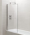 April Identiti2 Polished Silver 800 x 1400mm Square Single Panel Bath ...