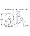 Grohe Eurodisc Cosmopolitan Chrome Single Lever Shower Mixer Trim