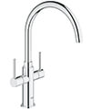 Grohe Ambi Cosmopolitan Chrome Kitchen Sink Mixer Tap With 2 Handle ...