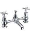 Burlington 2 TH Bridge Basin Mixer Tap With Waste And Claremont Handles